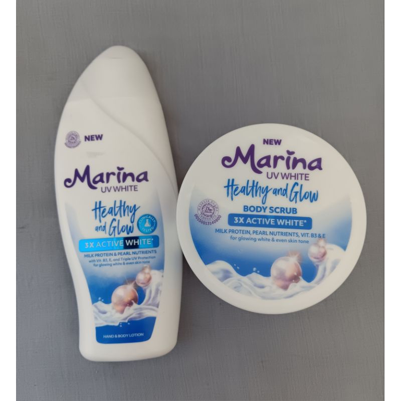 Jual 2pc(Marina healthy & Glow body lotion 185ml+Marina healthy & Glow ...