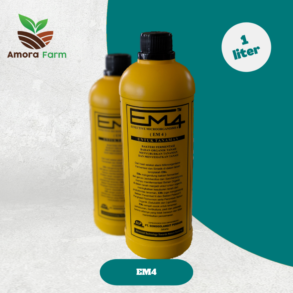 Jual EM4 Pertanian Pupuk Organik Cair Kemasan 1 Liter | Shopee Indonesia
