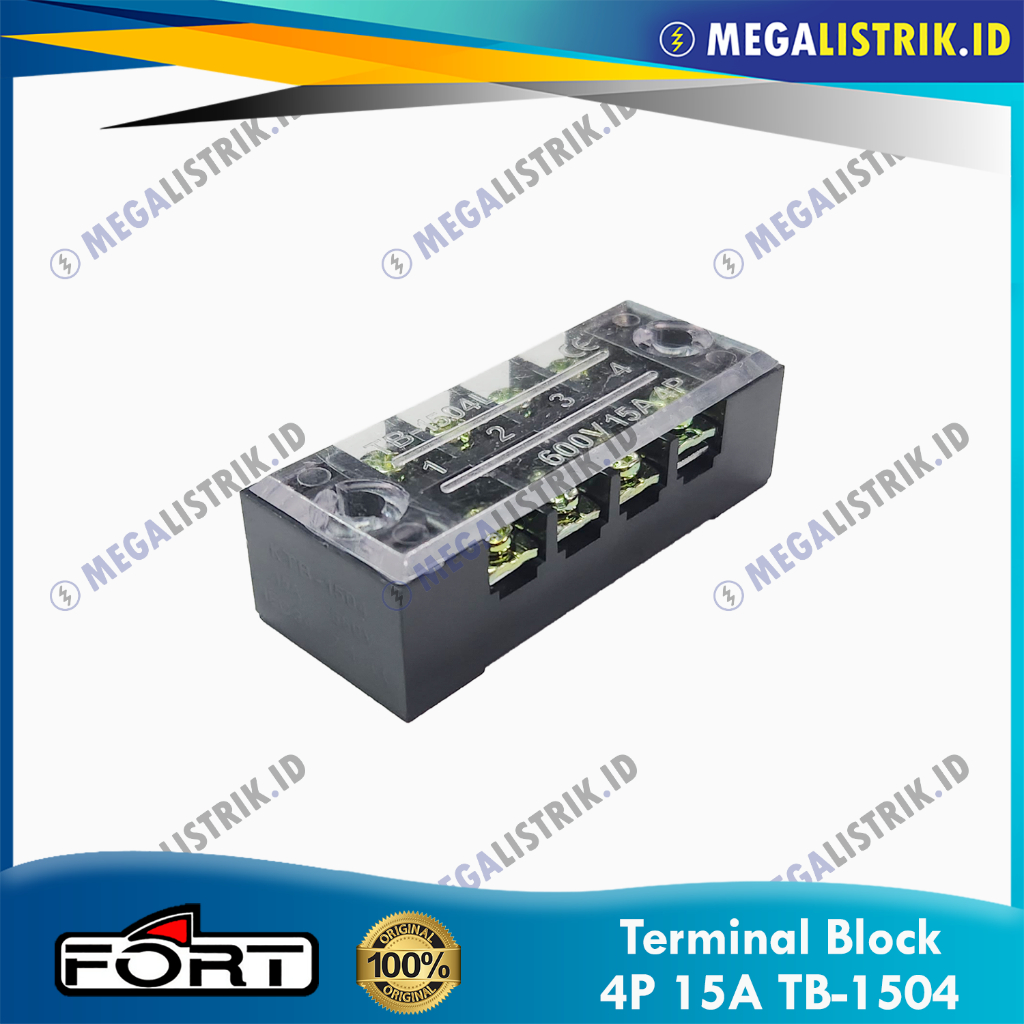 Jual FORT TERMINAL BLOCK 4P 15A TB-1504 / TERMINAL BLOK KACA 4 POLE 15 ... Jual FORT TERMINAL BLOCK 4P 15A TB-1504 / TERMINAL BLOK KACA 4 POLE 15 ...