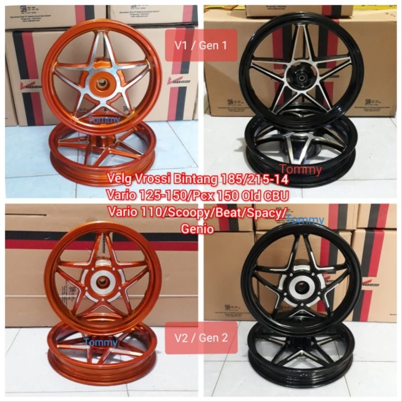 Jual Velg Vrossi Bintang Vario 110 125 150 160 Stylo Cbs Scoopy Beat ...