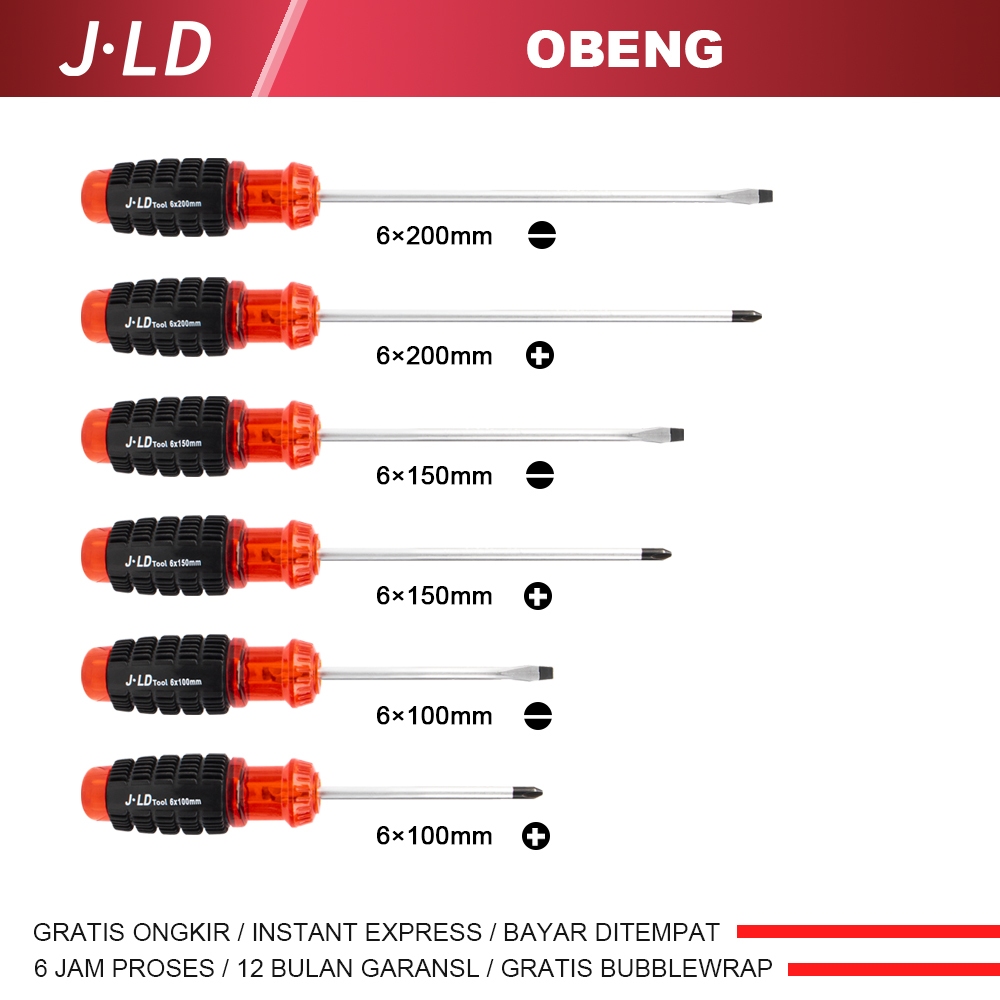 Jual JLD Obeng Ketok Magnet CR-V Obeng Plus Minus Magnet/Screwdriver ...