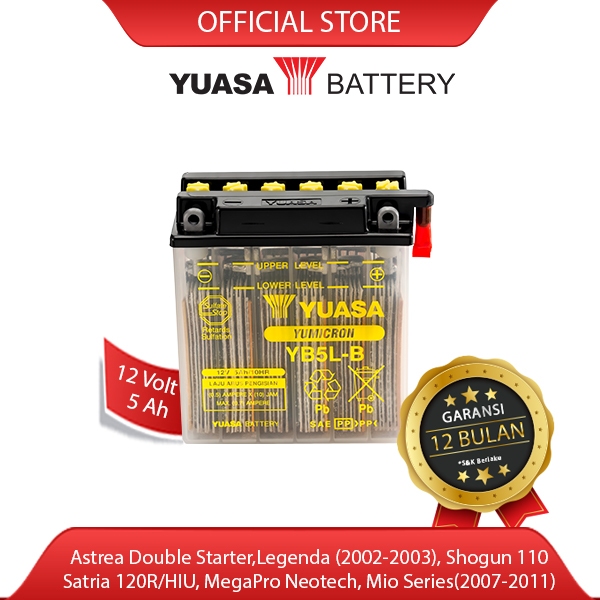 Jual Yuasa Aki Motor YB5L-B-BA Yumicron 100% ORIGINAL | Shopee Indonesia