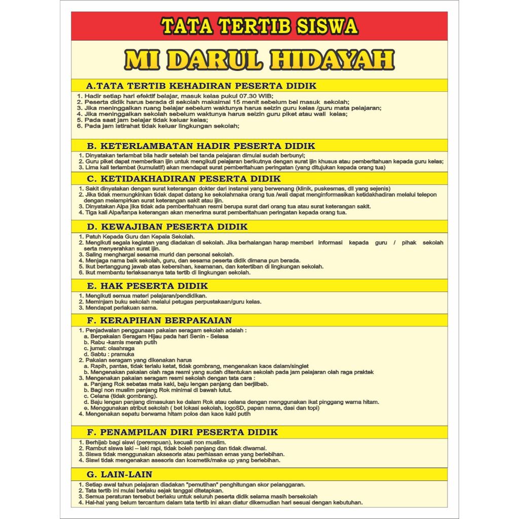 Jual Spanduk Banner Tata Tertib Siswa Sekolah Custom | Shopee Indonesia