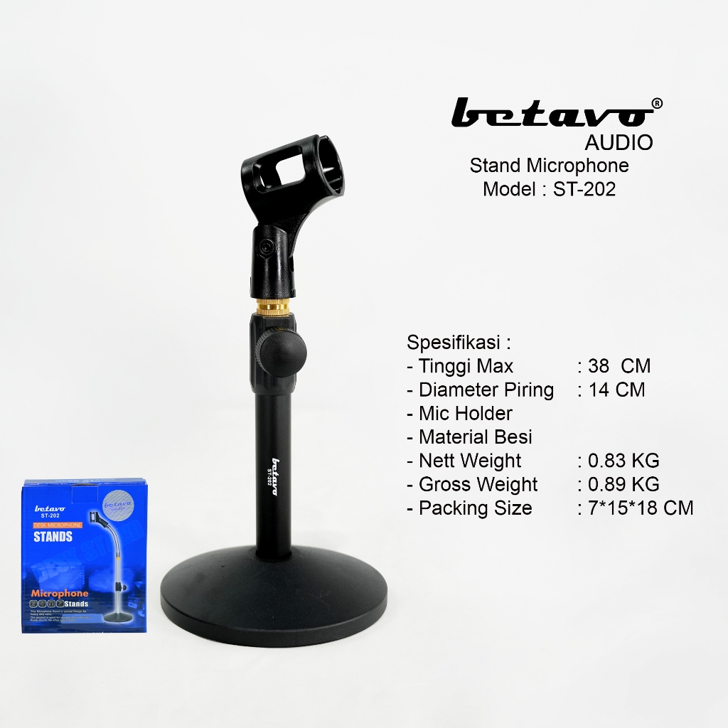 Jual STAND MIC BETAVO ST 202 PROFESSIONAL STAND MICROPHONE | Shopee Indonesia