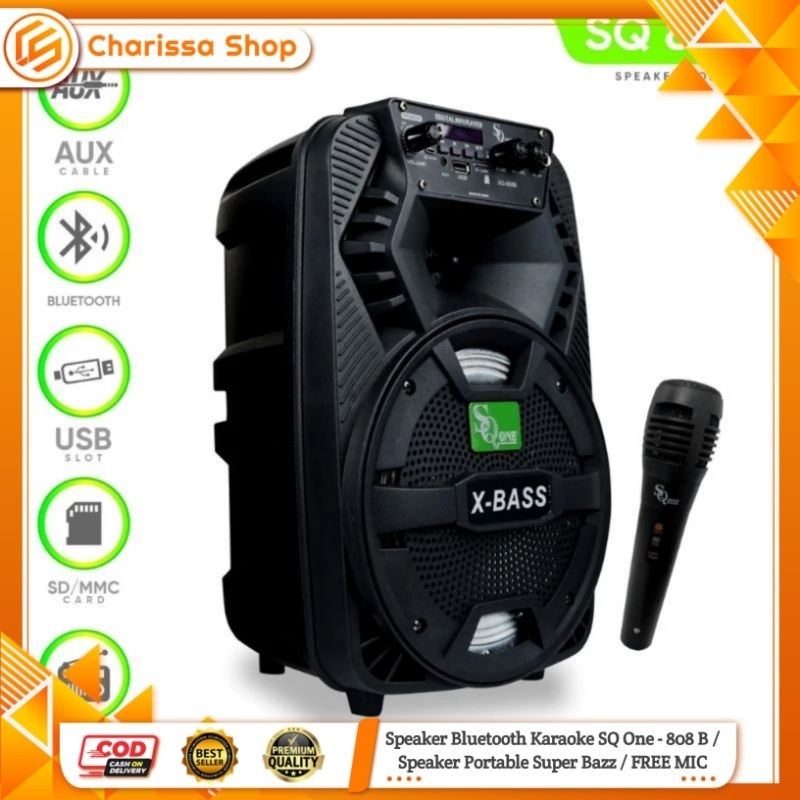 Jual Speaker Bluetooth Karaoke SQ One - 808 B / Speaker Portable Super ...