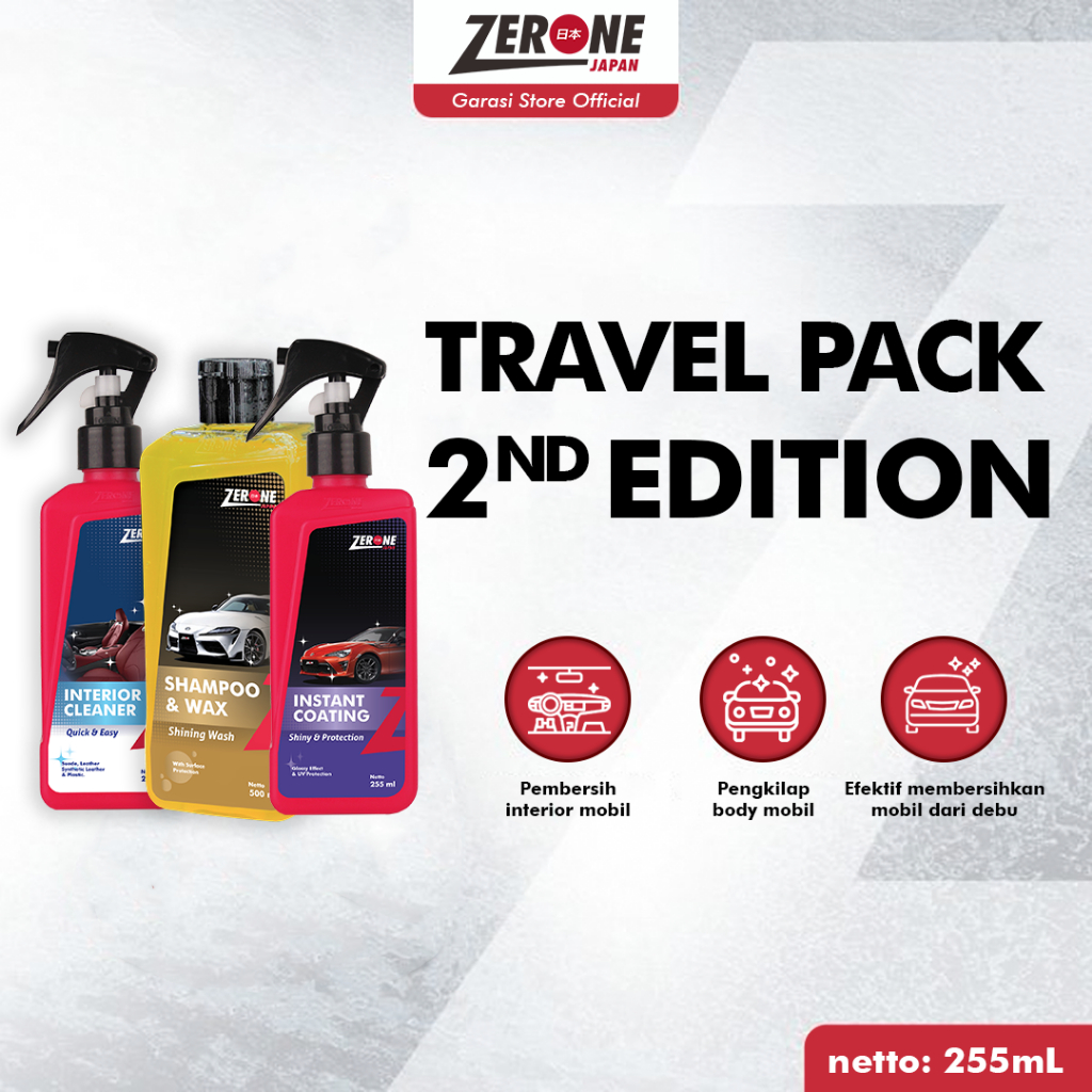 Jual Pembersih Pengkilap Body Kaca Mobil Paket Travel Pack Zerone Interior Cleaner Shampoo ...