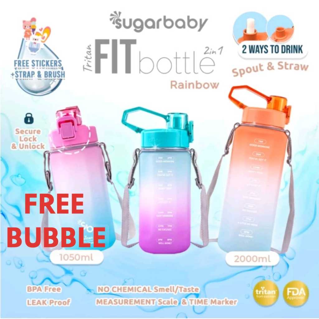 Jual CUGI GUDANG Sugar baby Tritan Fit Bottle 2in1 Botol Minum Botol ...