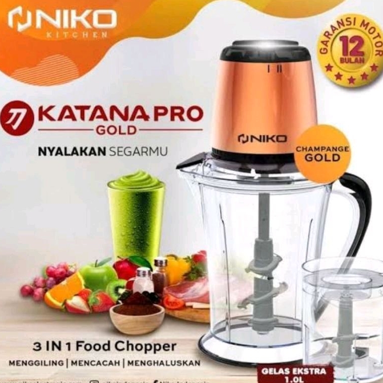 Jual Blender Niko / Niko Katana Food Chopper Champange Gold | Shopee ...