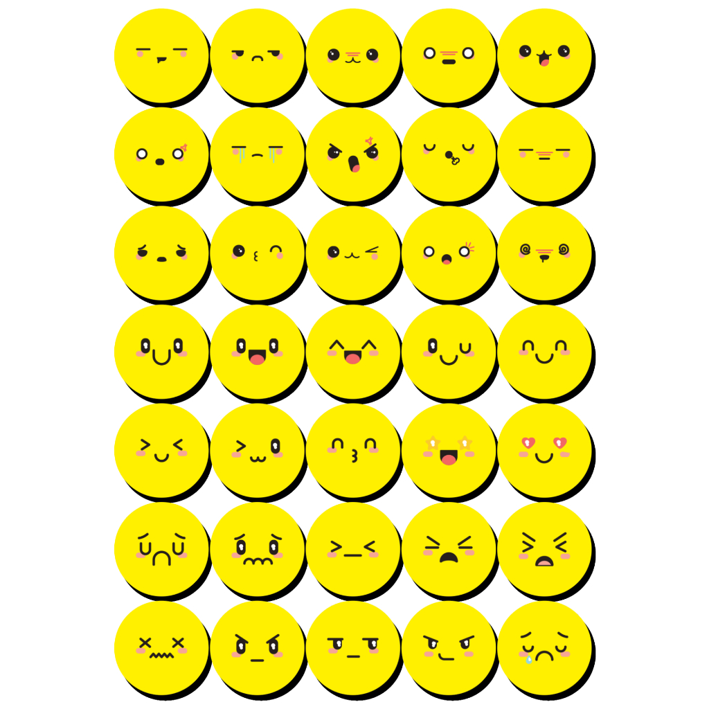 Jual Sticker stiker EMOJI 2cm bulat warna warni / Sticker basic small ...