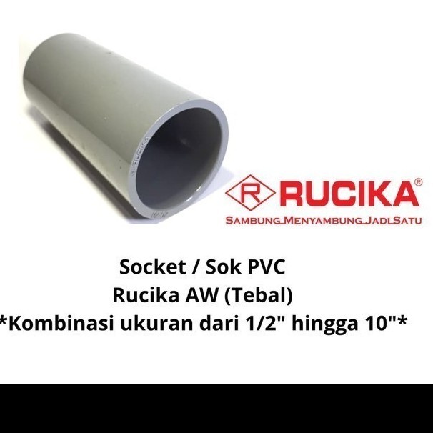 Jual Sok socket 2.5" 2,5" 21/2" PVC Rucika 2 1/2" inch AW (Tebal ...
