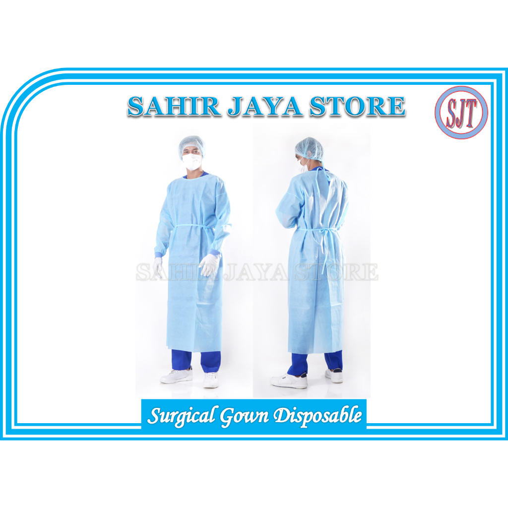 Jual Surgical Gown Non Sterill Warna Biru Baju Operasi Sekali Pakai ...