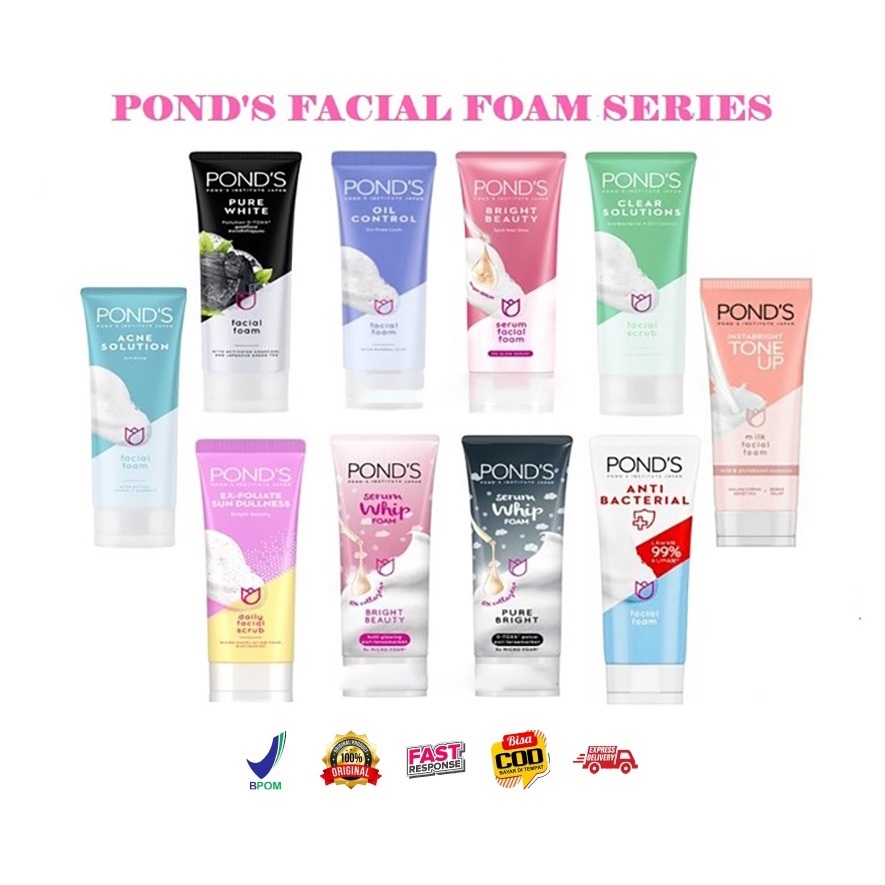 Jual POND'S Ponds Facial Foam / Sabun Cuci Muka All Varian | Bright ...
