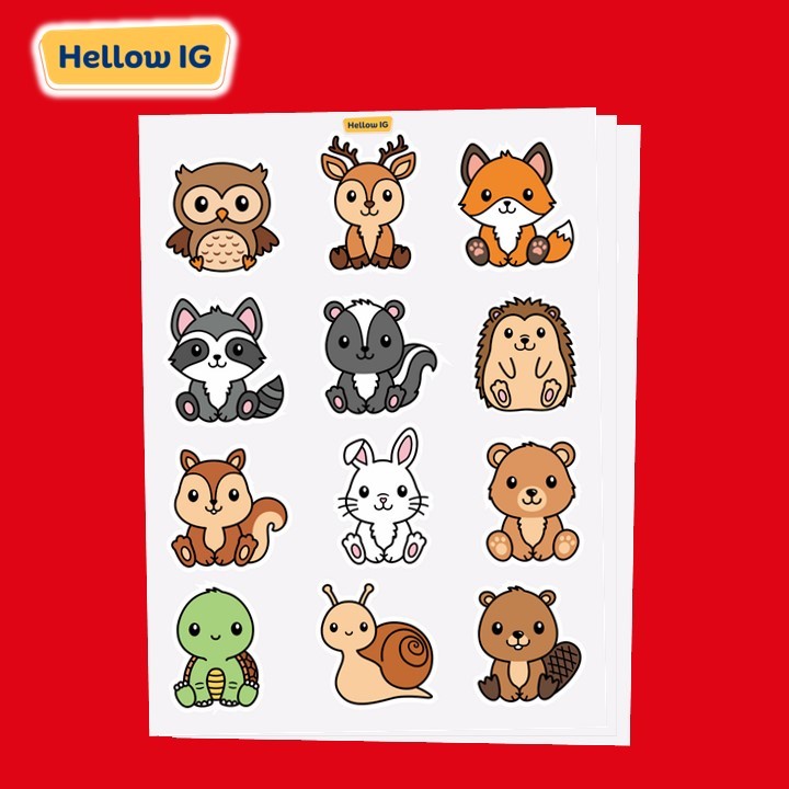 Jual STICKER CUTE ANIMAL ANIMALS STIKER BINATANG LUCU HUTAN BOTOL HELM ...