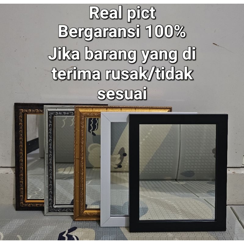 Jual Kaca cermin + bingkai /Uk.25x30/ uk.20x25/25x35 | Shopee Indonesia
