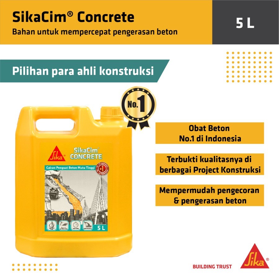 Jual SIKA CIM CONCRETE ADDITIVE 5 LITER - PENGERAS BETON SEMEN OBAT COR ...