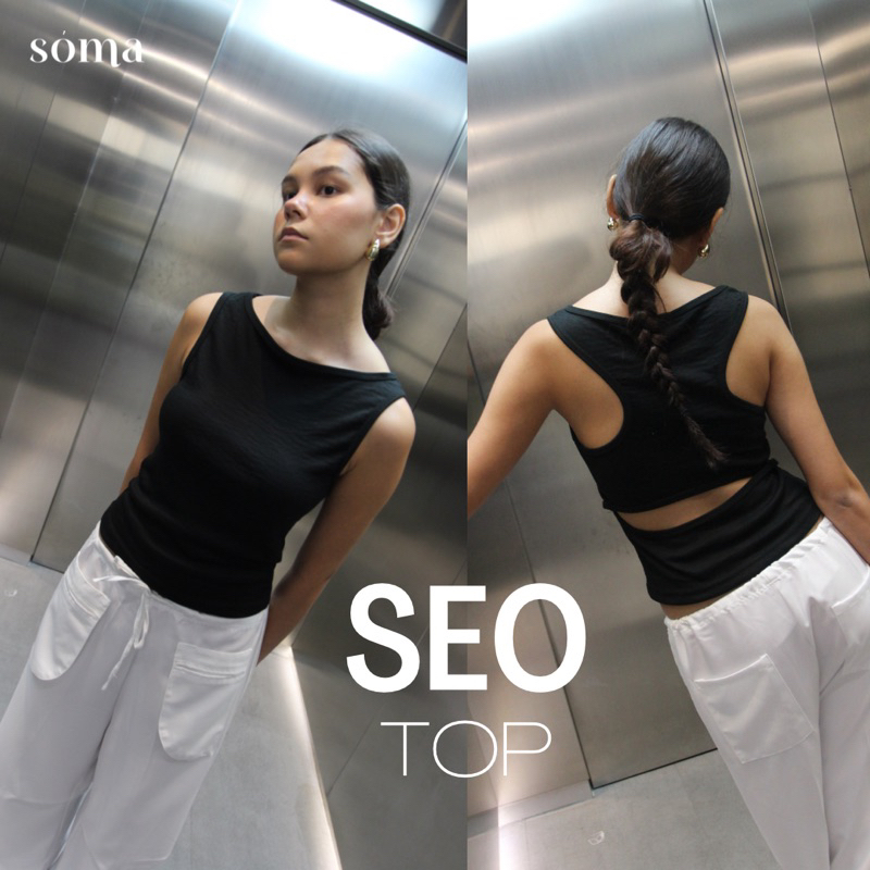 Jual SEO TOP - SOMA Ribbed Knit Square Tank Tanktop Summer Sabrina ...
