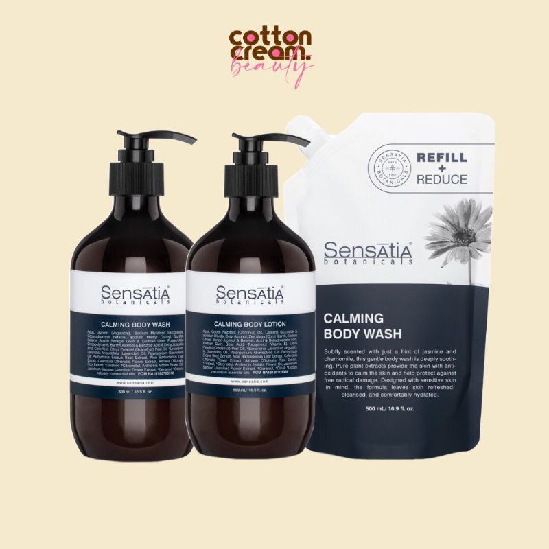 Jual Sensatia Botanicals Calming Body Wash & Body Lotion 500ml | Shopee ...