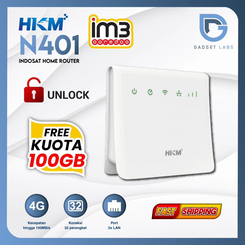 Jual Modem Wifi HKM N401 Indosat IM3 4G Unlock All Operator Free kuota 1200GB | Shopee Indonesia