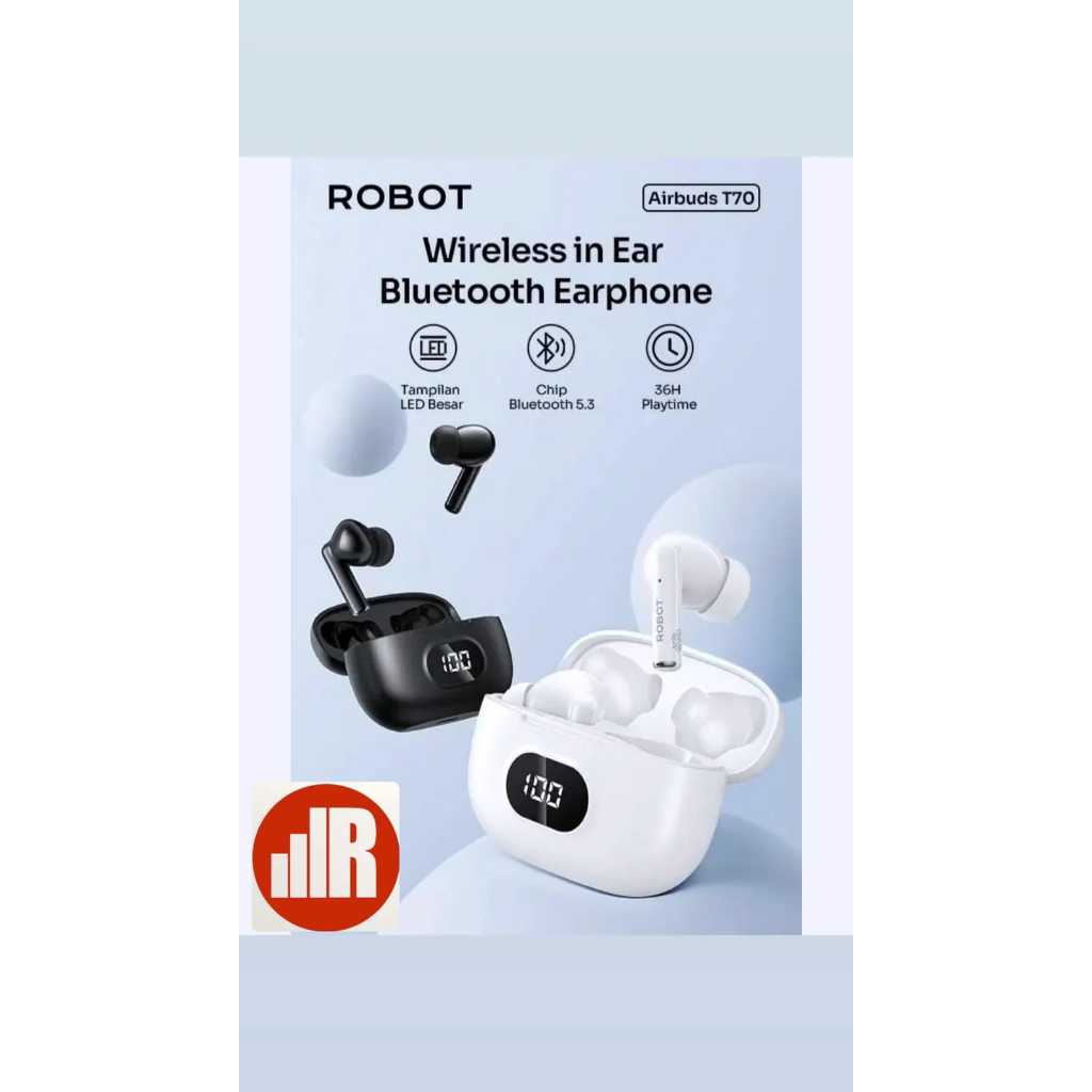 Jual Headset Bluetooth ROBOT Airbuds T70 TWS ORIGINAL - Garansi Resmi 1 ...