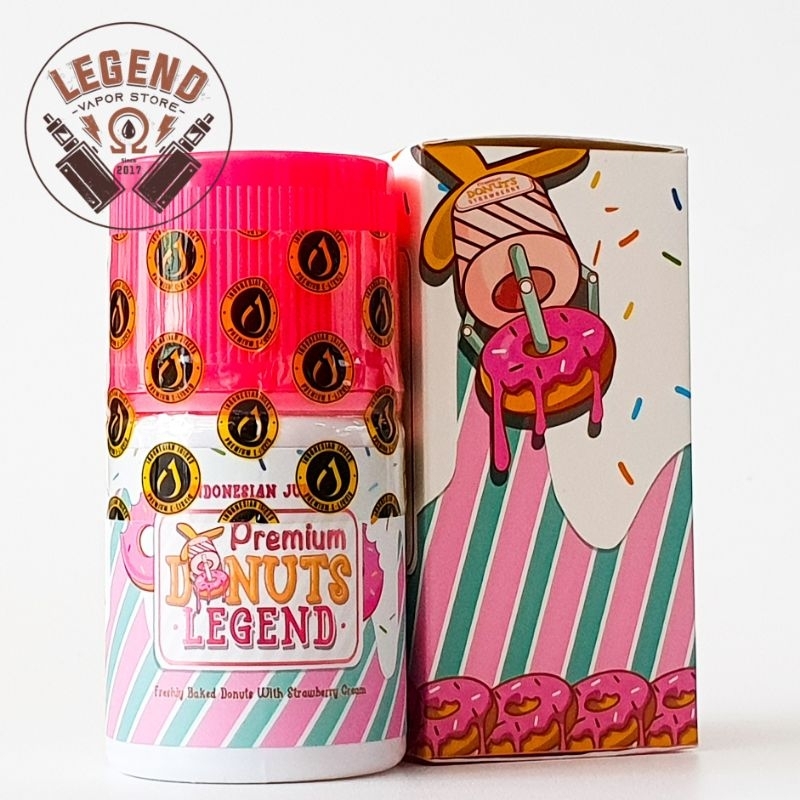 Jual FREEBASE - LIQUID PREMIUM DONUTS LEGEND Strawberry Donuts 60ML 3MG ...