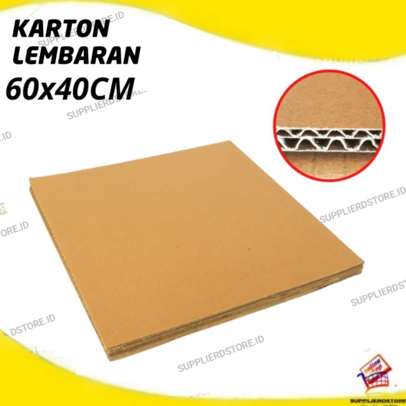 Jual Kardus Karton Lembaran 60x40 Single Wall Corrugated Sheet Polos ...