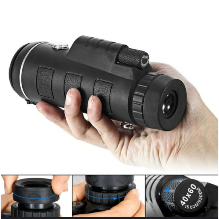 Jual Teropong Monocular 40x60 Kompas Lensa Coating Bening Universal ...