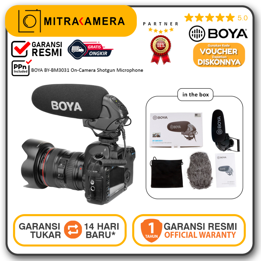 Jual BOYA BY-BM3031 On-Camera Shotgun Microphone | Shopee Indonesia