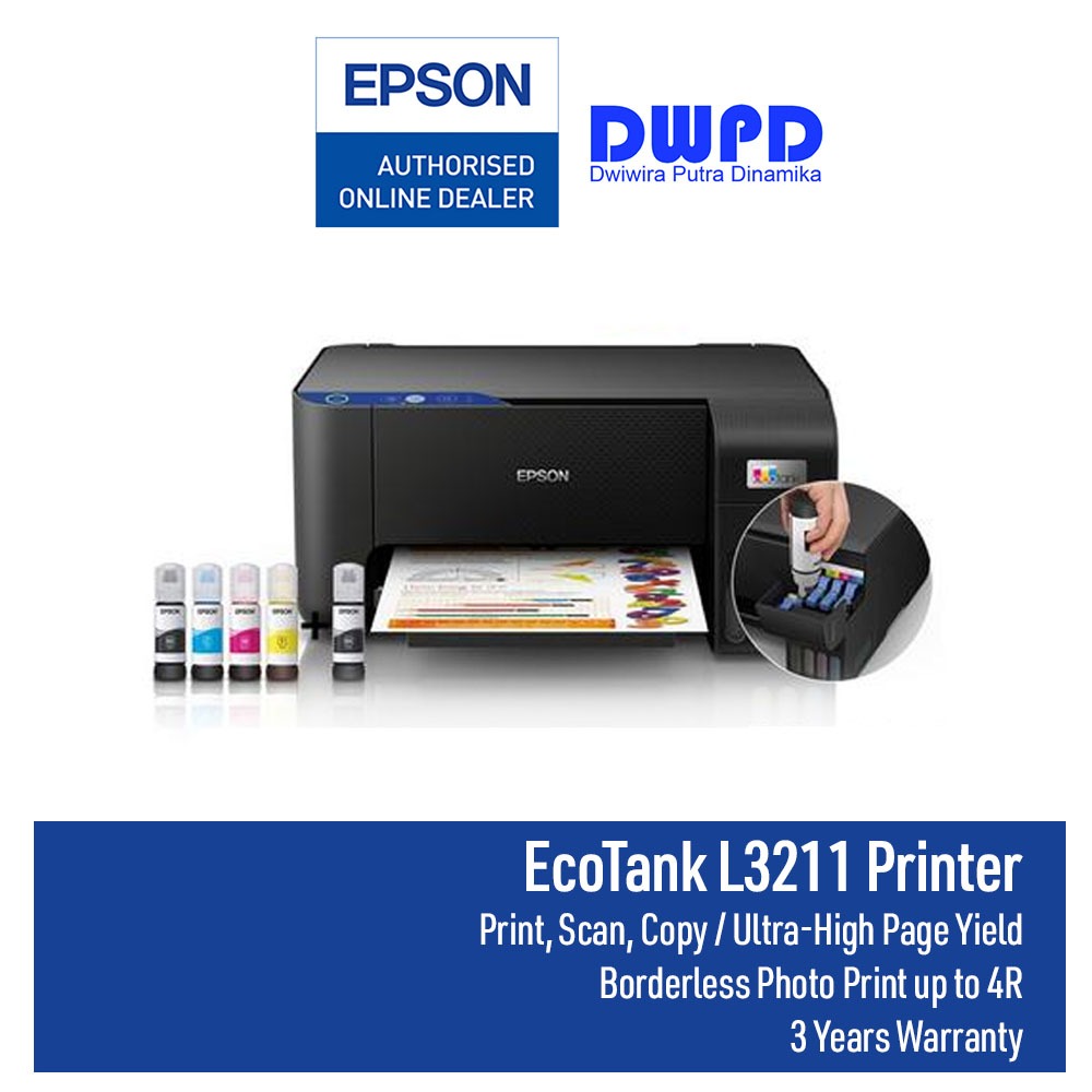 Jual EPSON Printer EcoTank L3211 Print Scan Copy A4 3Years Warranty ...