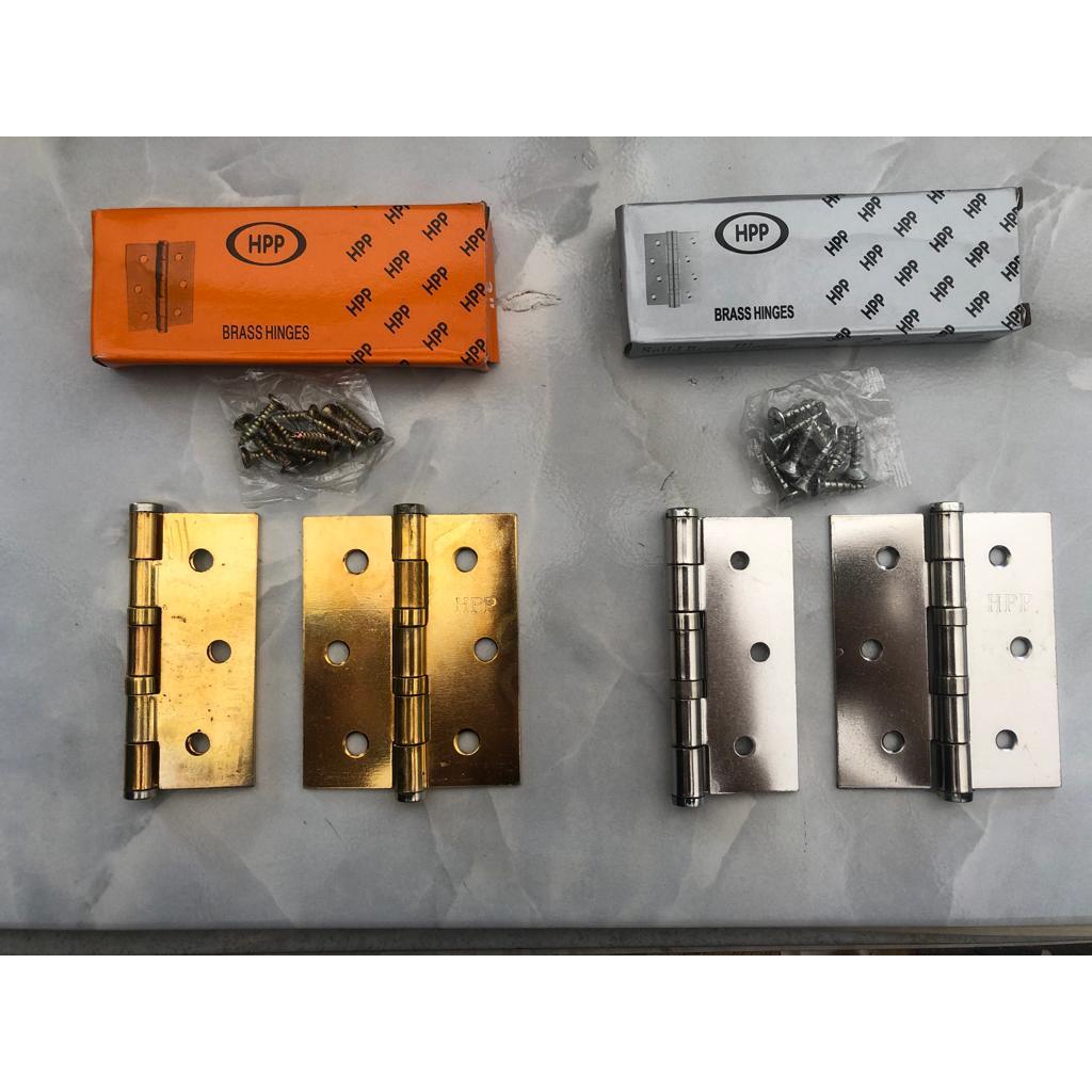 Jual (1 kotak isi 12 set) engsel pintu jendela hpp 3" inch silver gold ...