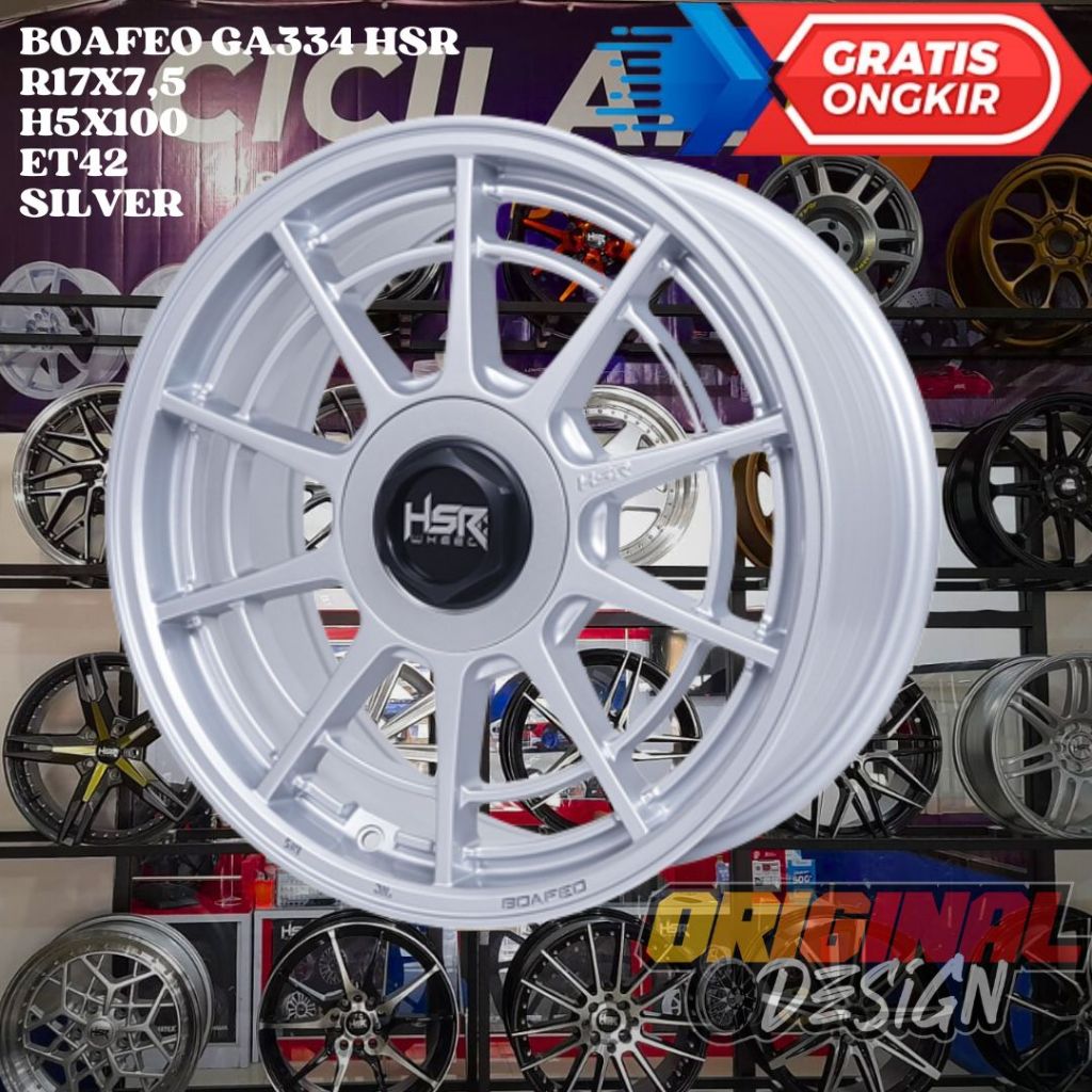Jual Velg Mobil Ring 17 HSR BOAFEO R17 LEBAR 7,5 BAUT 5 PCD 5X100 ET35 SILVER | Shopee Indonesia