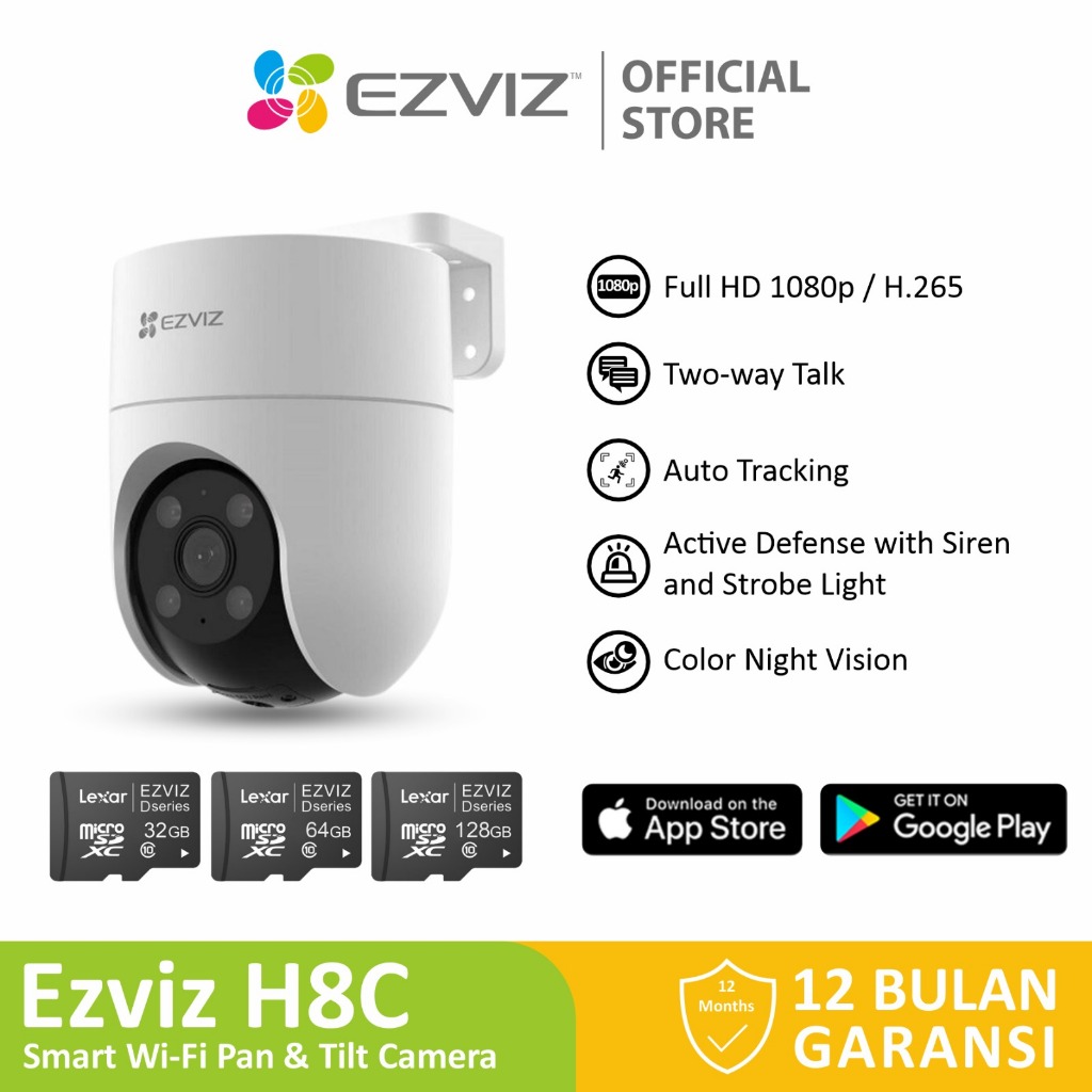 Jual Ezviz H8c 2MP Smart Home IP Camera CCTV Outdoor w/SD Card 64/128 ...
