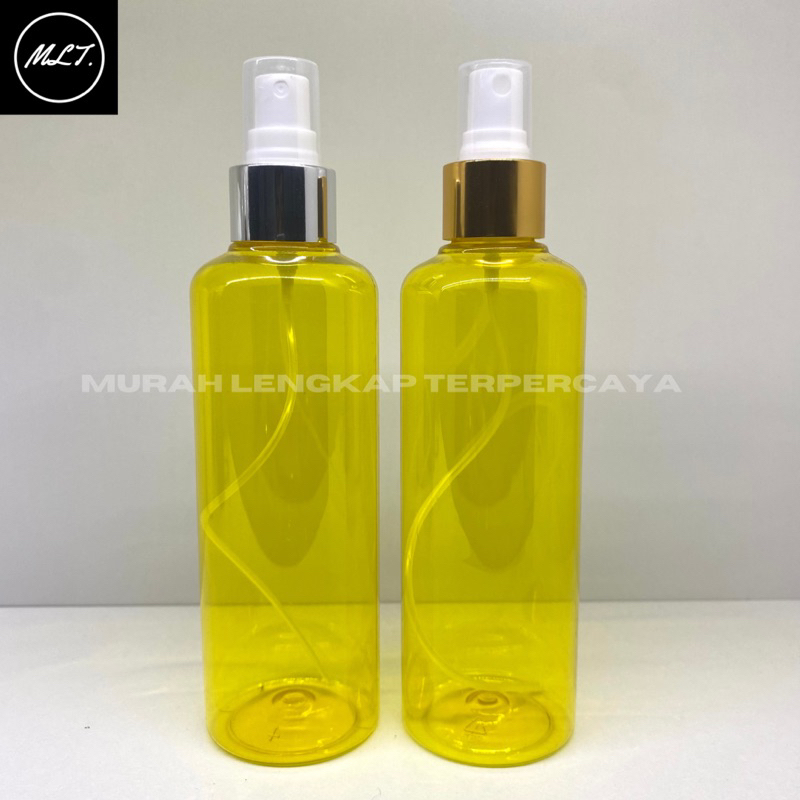 Jual BOTOL BR 250ML KUNING SPRAY GOLD PLASTIK SABUN SILVER HALF CAP ...