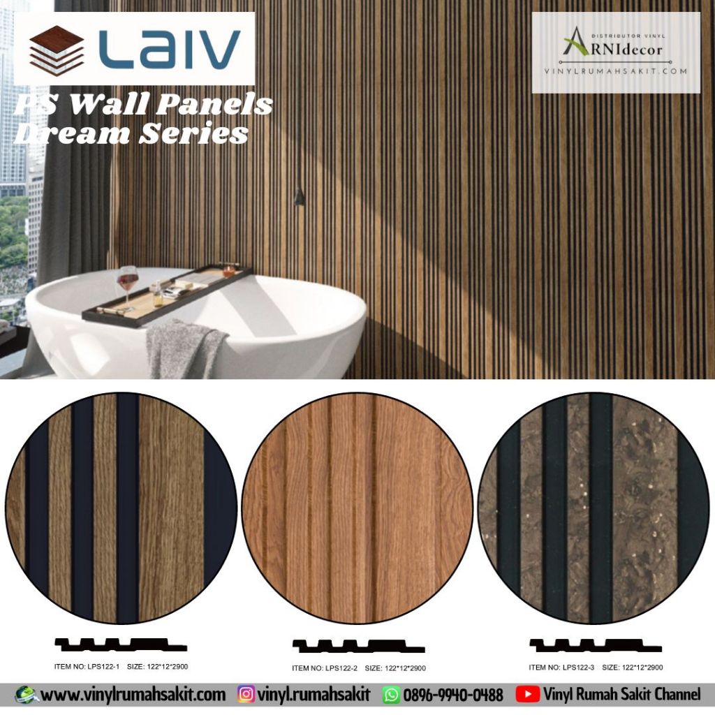 Jual WPC Wall Panels untuk Indoor - merk LAIV Dream Series panjang 2,9m ...