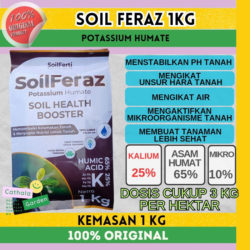 Jual SOIL FERAZ KEMASAN 1KG | ASAM HUMAT 65% + KALIUM 25% + MIKRO 10% ...