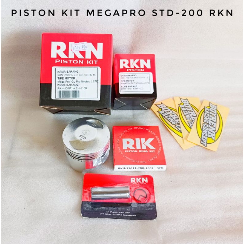 Jual PISTON KIT SEHER SET MEGAPRO GL PRO NT STD-200 RKN RIK RIKEN ...