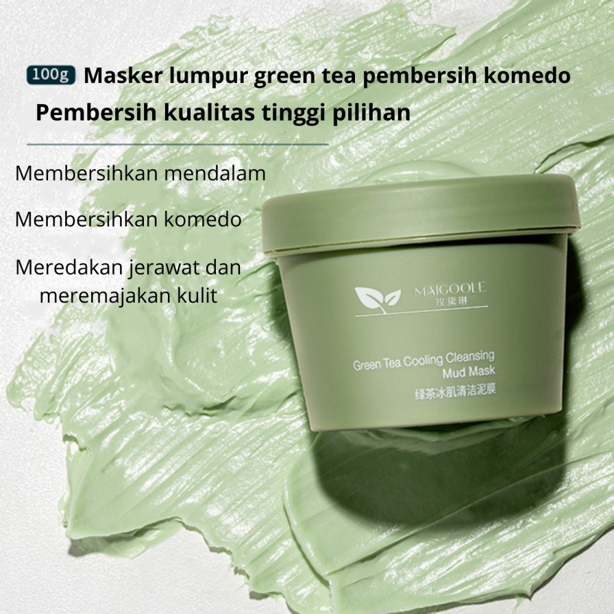 Jual Maigoole Green Tea Clay Mask Masker Wajah Green Tea Pore Clean ...