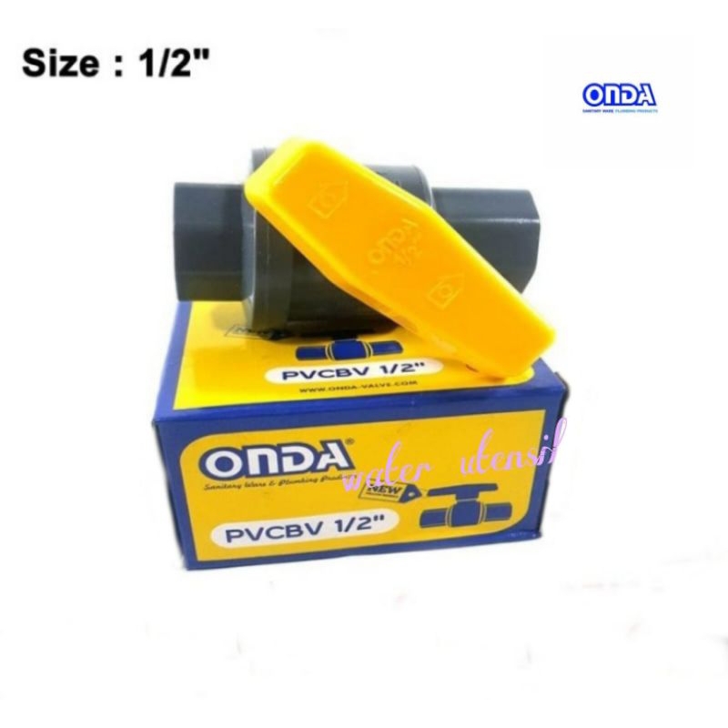 Jual Ball Valve PVCBV 1/2" ONDA polos Stop kran PVC plastik kuning | Shopee Indonesia