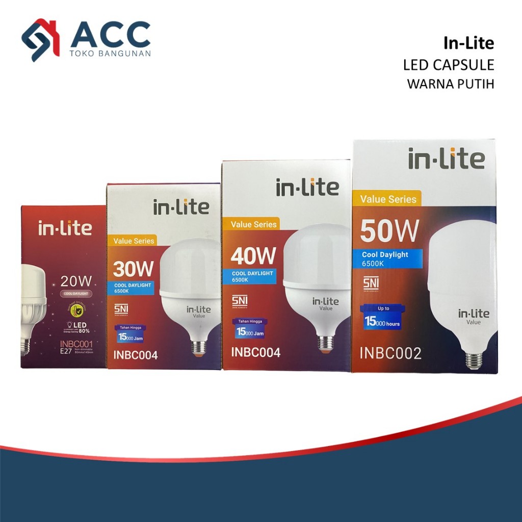 Jual INLITE INBC004 LAMPU LED CAPSULE VALUE SERIES 10W 20W 30W 40W 50W | Shopee Indonesia