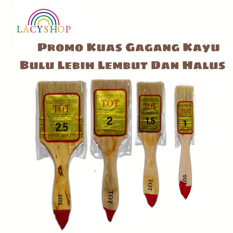 Jual Kuas Cat Gagang Kayu Premium Bulu Nylon Halus | Shopee Indonesia