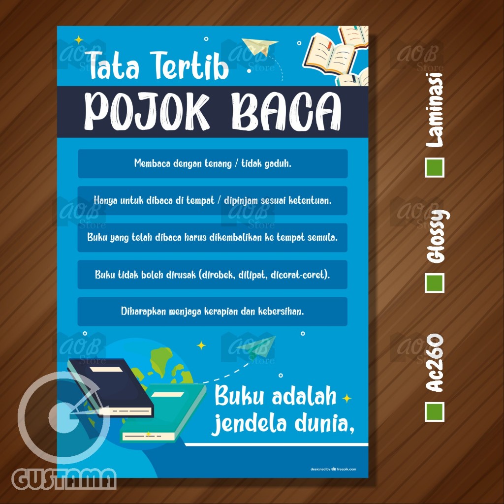 Jual Poster Pojok Baca Biru Tua, Poster Edukasi laminasi A3 | Shopee ...