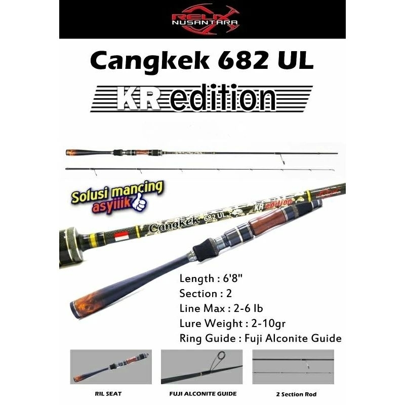 Jual Joran Pancing Relix Nusantara Cangkek 682UL KR Edition Limited Edition Ultralight Spinning ...