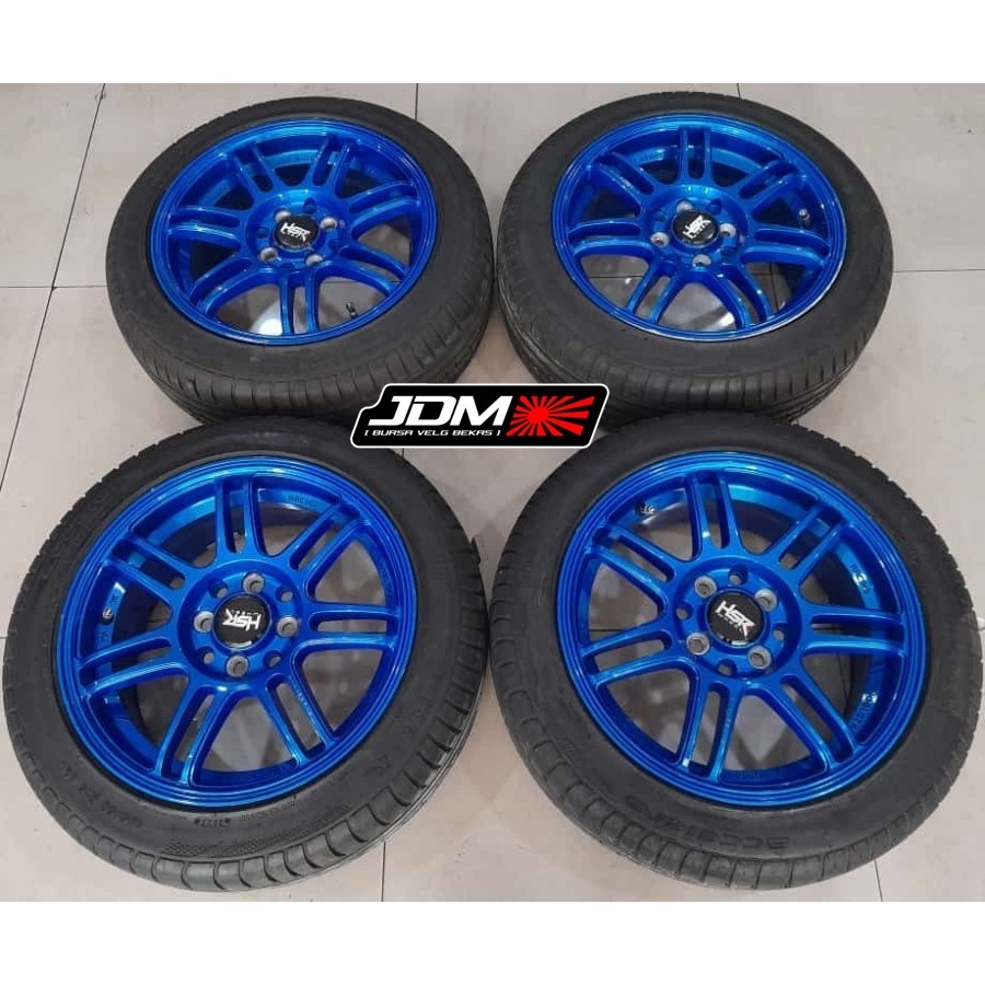 Jual Velg Mobil Ring 15 HSR BOON Baut 4 BLUE + Ban 195/50 R15 Murah ...