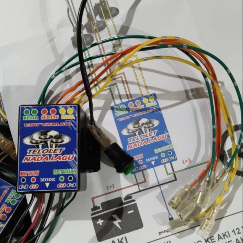 Jual Modul Klakson Telolet 3Corong 17Nada Basuri 12/24V universal ...