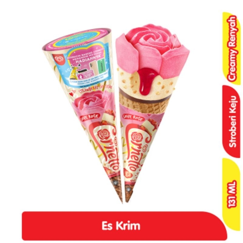 Jual WALL'S Cornetto Love Rose Ice Cream Strawberry Cheesecake 131 ml ... Jual WALL'S Cornetto Love Rose Ice Cream Strawberry Cheesecake 131 ml ...