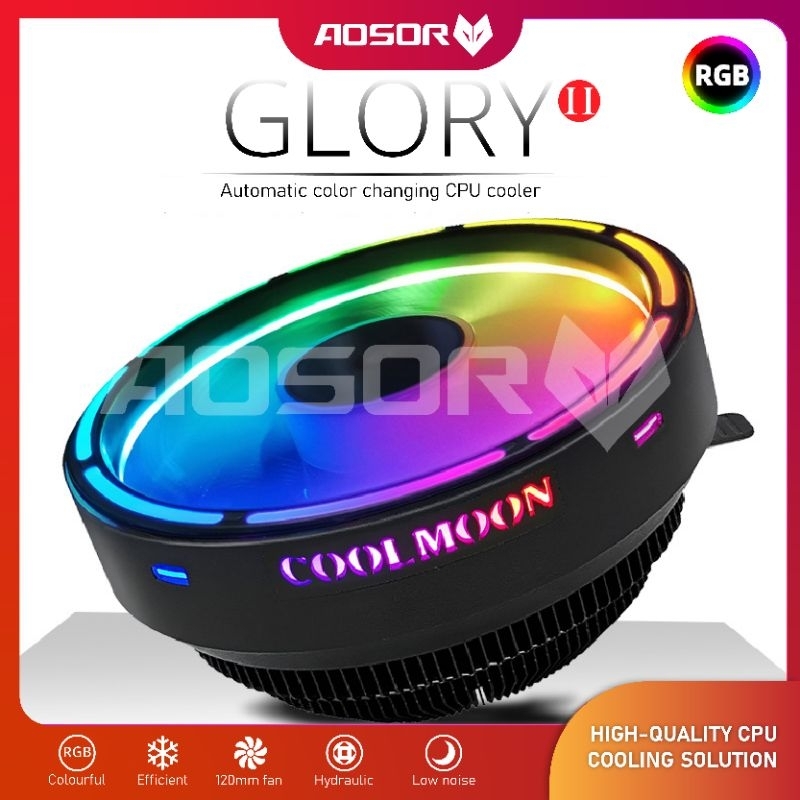 Jual COOLMOON FAN CPU COOLER GLORY FOR INTEL & AMD | Shopee Indonesia