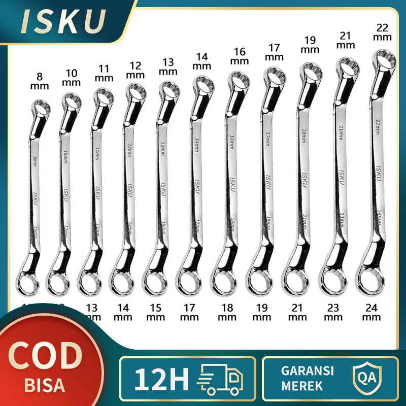 Jual ISKU Kunci Ring Pas Set 8-27mm Alat Perkakas Tools Kunci Pas 12*14mm /Kunci Ring set ...