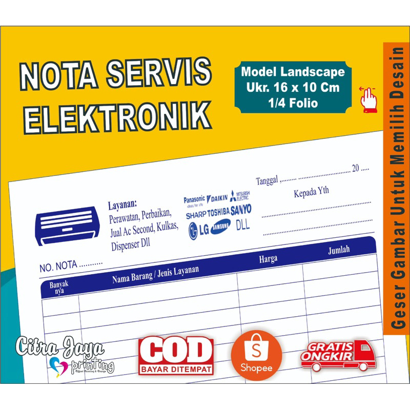 Jual [READYSTOCK] Buku Nota Service Elektronik 1ply 2ply / Bon Toko ...