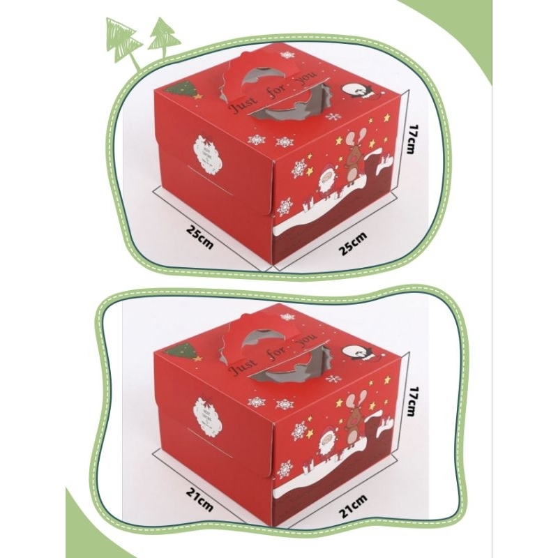 Jual Premium Box Natal 21x21 x17cm box natal 25x25 x17cm box bolu natal ...