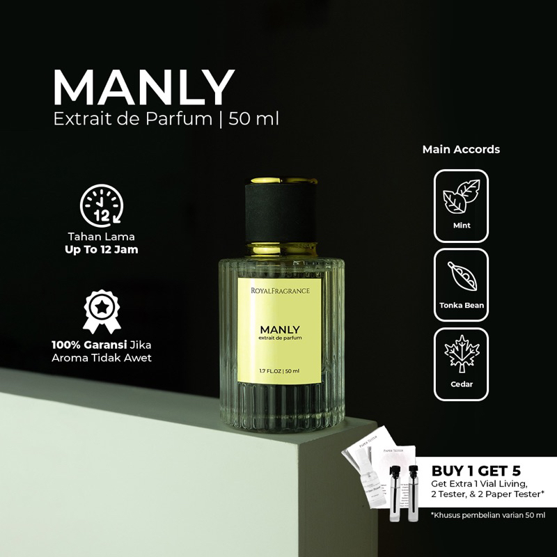Jual EXTRAIT PARFUM MANLY FOR MAN - ROYAL FRAGRANCE | Shopee Indonesia