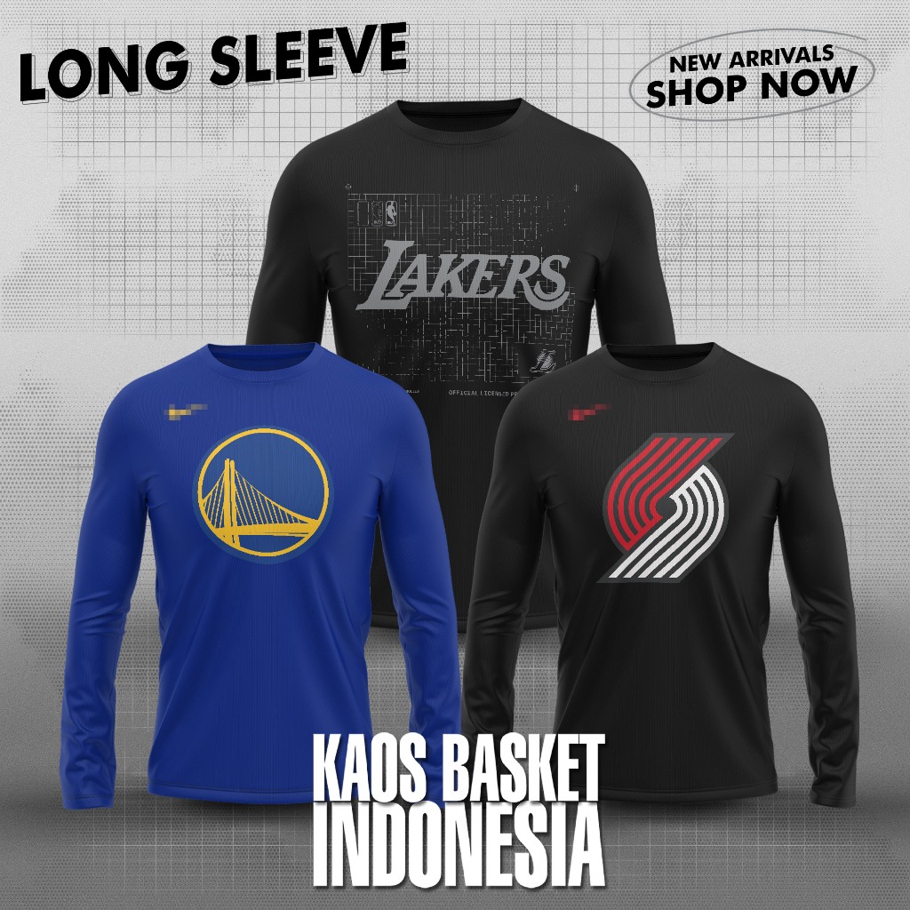 Jual Baju Basket Pria Wanita Kaos NBA T shirt lengan Panjang Longsleeve ...